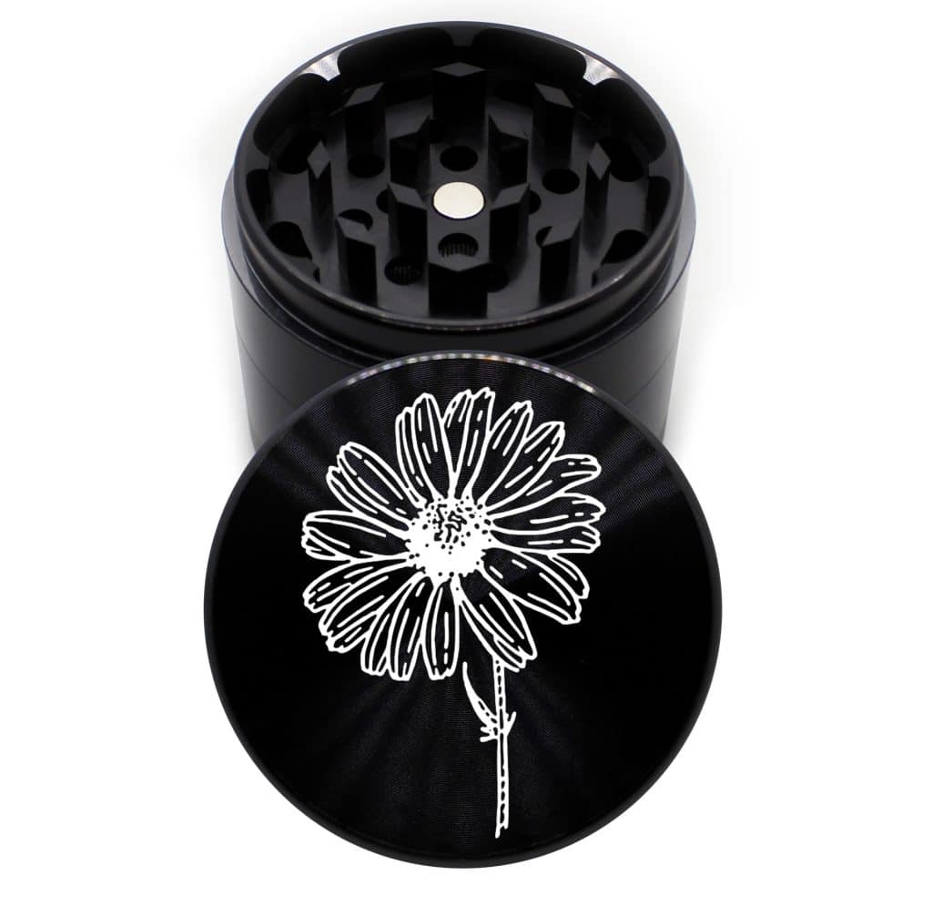 Grinder: Daisy, Black, 63mm, 4-piece | Tahoe Grinder Company